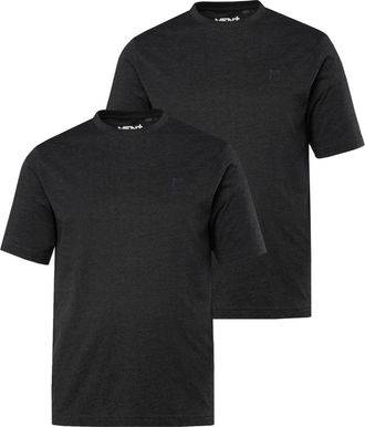 Men Plus Herren große Größen Übergrößen Menswear L-8XL Men+ T-Shirt, Basic, 2er-Pack, Halbarm, Rundhals, bis 8 XL schwarz 3XL 836285100-3XL