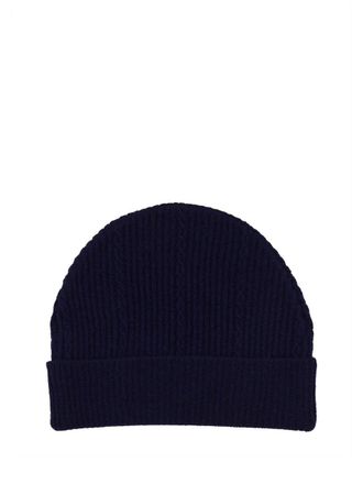 Etro WAQA0016_AV393B0310 Logo-Knit Wool Blend Beanie - Blue