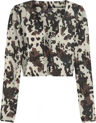 Only Onlnova Life Vis L/S Hailey Tie Top