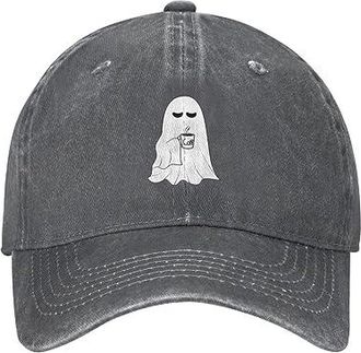 Yaxinduobao Casquette de baseball réglable en denim délavé pour homme Motif fantôme dHalloween Café, Café fantôme dHalloween Deep Heather, taille unique