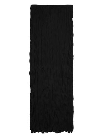 Toteme Crinkled Knit Viscose Midi Skirt - Black