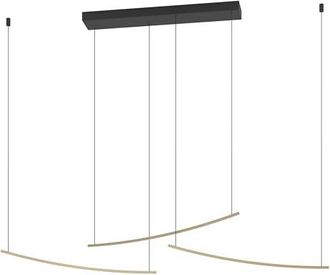 Eglo LED H&auml;ngelampe Seilsystem Vileggi, Esstisch Pendelleuchte dimmbar, Deckenlampe h&auml;ngend mit Dip Switch, Esszimmerlampe aus Metall in Messing, warmwei&szlig; 