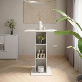Vicco Table de bar Repose, Blanc, 75x75cm, Vicco