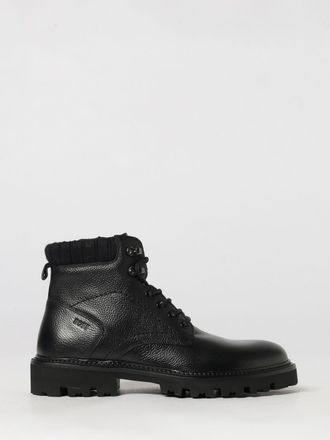 HUGO BOSS Bottes de combat Julyo en cuir grain&eacute; avec cheville rembourr&eacute;e et semelle crant&eacute;e
