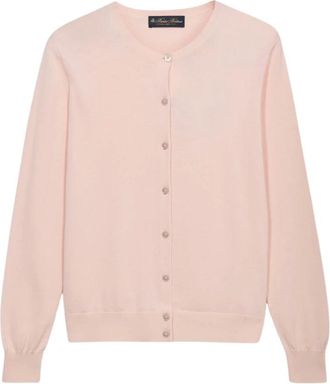 Brooks Brothers Femme, Pulls, Rose, Taille: 42 FR Cotton Cardigan