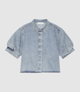 Frame Denim Top The Billow Sleeve Puffin