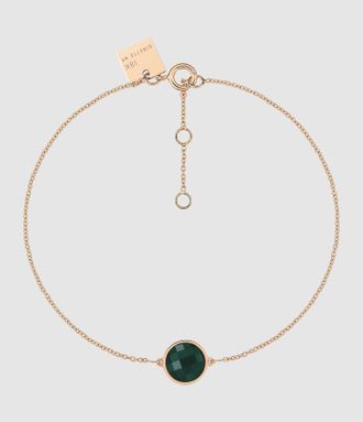 Ginette NY Mini Pixie Ever Green Agate Disc Bracelet