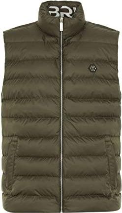 Red Bridge Red Bridge Big Bubble Gilet pour homme avec col montant et fermeture éclair, kaki, L