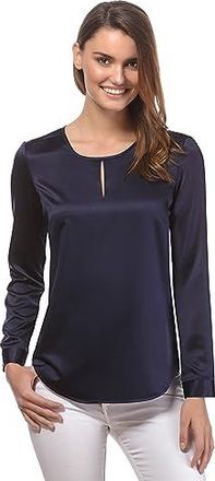 Vincenzo Boretti Chemisier, légèrement cintré, col Rond Bleu foncé S