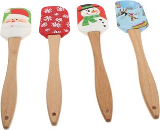 Garneck 4 St&uuml;ck Teiliges Weihnachts K&uuml;chenwerkzeug Schaber Spatel f&uuml;r Kuchen und Geb&auml;ck f&uuml;r Backen Freunde und Familie Vielseitig Einsetzbar