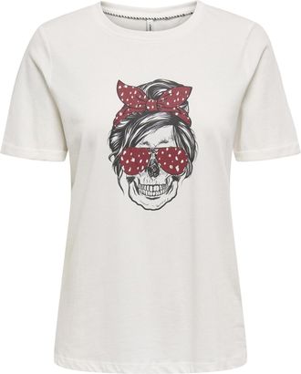 Only Onlstella Life S/S Skull Top Cs JRS