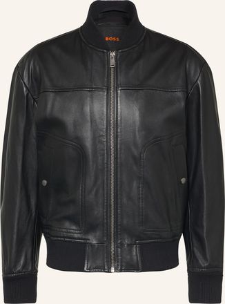 HUGO BOSS Lederblouson Jokans schwarz