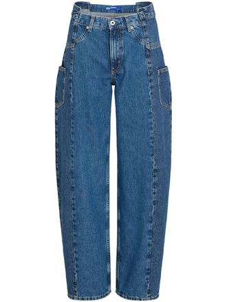 Karl Lagerfeld Halbhohe Jeans im Deconstructed-Look - Blau