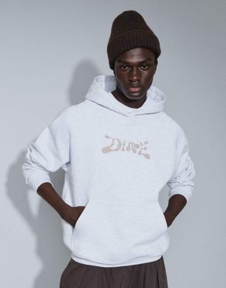 Dime hoodie &eacute;pais &agrave; logo empreinte digitale gris cendr&eacute;