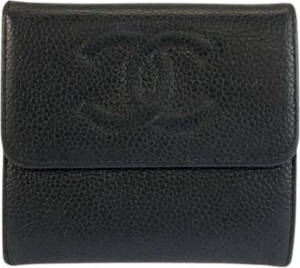 Chanel Portefeuille en cuir doccasion - Femme - Pre-owned - Noir - Taille: ONE Size