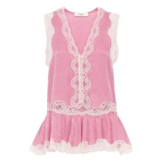 Chlo&eacute; &Auml;rmelloses Sch&ouml;&szlig;chen-Oberteil - - Tops - Damen - Rosa - 2XS