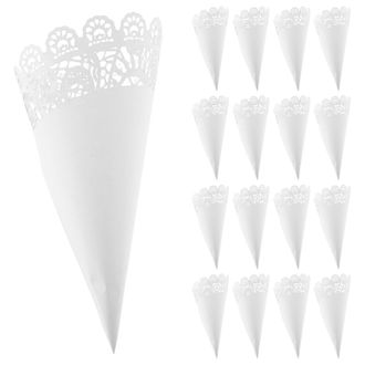 Artibetter 40 St&uuml;ck Hochzeitspapier Spitzenmuster Handgefertigte Konfetti Wei&szlig;e Blumenbl&auml;tter Streukegel Leicht Elegant f&uuml;r Hochzeiten Geburtstage Feiertage und 