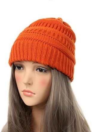 Generic Bonnet Femme Hiver Bonnet Femme Chapeau Femme Hiver Confortable Classique - Bonnet Tricot Uni &Eacute;pais et Doux Femme Hiver, Chaud et Polyvalent, Parfait 