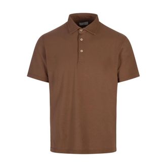Fedeli Braunes Polo Shirt Superleicht Baumwolle Piqu&eacute; - - Tops - Herren - Braun - S