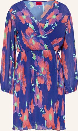 HUGO BOSS Hugo Wickelkleid Kahula Mit Plissees blau