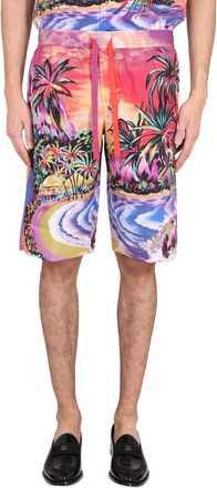 Dolce & Gabbana Hawaii Print Cotton Bermuda Shorts - Multicolor