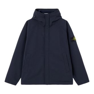 Stone Island Kapuzen Softshell-Jacke - - Jackets - Herren - Blau - L