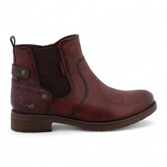 Infinity Leather Bottines Chelsea Classiques Bordeaux Mustang Pour Femmes