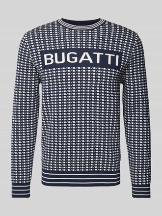 Bugatti Strickpullover mit Label-Print