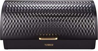 Tower Tower Empire T826090BLK Bo&icirc;te &agrave; Pain en Acier Inoxydable Noir et Laiton Taille Unique