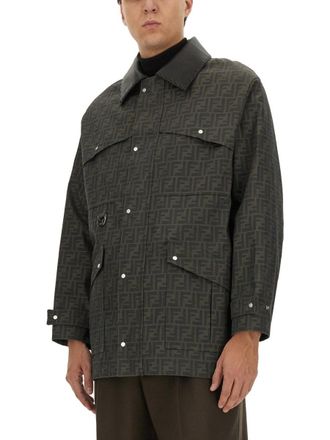 Fendi FF Jacquard Polyamide Blouson Jacket - Brown
