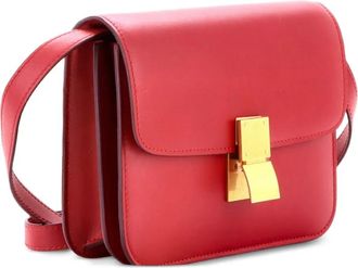 Celine Classic Box Bag Smooth Leather Teen shoulder bag - Rouge