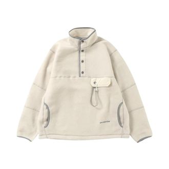 And Wander Fleece-Pullover mit Druckknopfverschluss - - Knitwear - Herren - Wei&szlig; - L