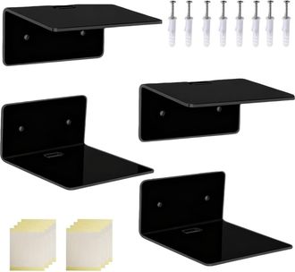 Generic Schwebende Acrylregale - transparentes Wandaufbewahrungsset, stark haftendes Organizer-Rack, platzsparender Display-Halter | Moderne Multifunktions-Or