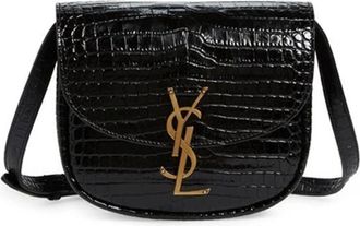 Saint Laurent Crossbody Bags - Saint Laurent Kaia Croco Shoulder Bag - Gr. unisize - in Schwarz - f&uuml;r Damen