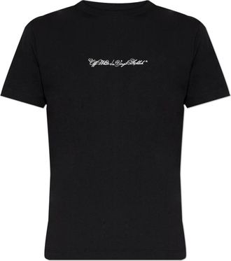 Off-white Homme, Tops, Noir, Taille: XS T-shirt avec logo brod&eacute;
