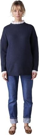 Envie de Fraise Pull Long d&eacute;tails Dentelle Amovibles Grossesse Marine 38/40