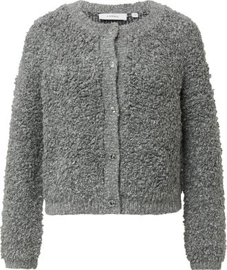 Comma Boucl&eacute; Strickjacke - - Knitwear - Damen - Grau - XL
