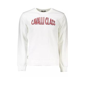 Cavalli Eleganter wei&szlig;er Pullover mit Stickerei - - Sweatshirts & Hoodies - Herren - Wei&szlig; - XL