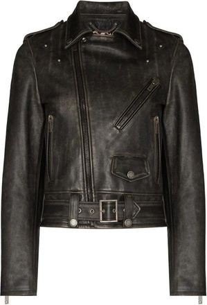 Golden Goose Femme, Vestes, Noir, Taille: 34 FR Veste en cuir noir pour femmes