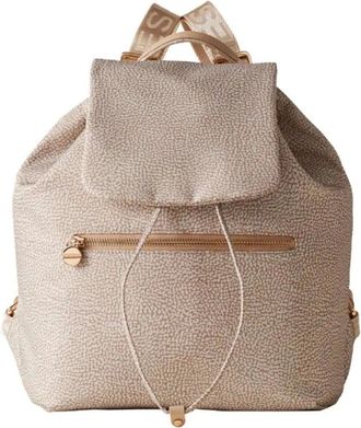 Borbonese Femme, Sacs, Beige, Taille: ONE Size Sac à dos en tissu technique avec rabat frontal