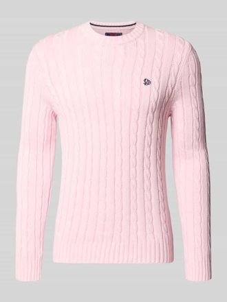 Superdry Slim Fit Strickpullover mit Zopfmuster