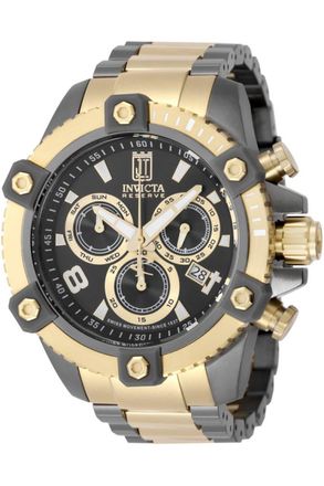 Invicta Jason Taylor 51276 Herrenuhr - Quarzwerk - Edelstahl mit schwarzem Zifferblatt - 50 mm