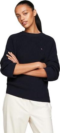Tommy Hilfiger Femme Pull Pull en Maille, Bleu (desert Sky), XS