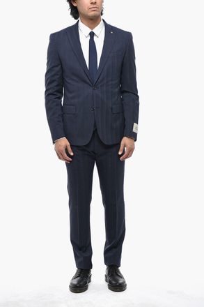 Corneliani CC COLLECTION Slim-Fit-Anzug aus Schurwolle mit Pattentaschen Corneliani