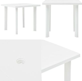 vidaXL Table de jardin Blanc 80x75x72 cm Plastique - Table De Jardin - Table Ext&eacute;rieure - Table Pliante - Mobilier De Jardin - Terrasse - Home & Living