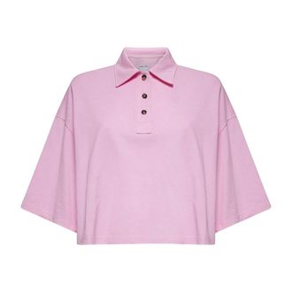 Bottega Veneta Rosa Poloshirt mit BV-Stickerei - - Tops - Damen - Rosa - S