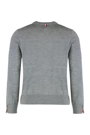 Thom Browne Mens Crew Neck Sweater Virgin Wool Grey Sweatshirts