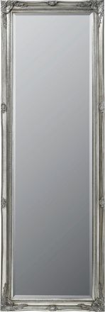 Landscape Wandspiegel, Silber, Holz, Glas, Tanne,Tanne, massiv, rechteckig, 50x150x3.3 cm, Facettenschliff, senkrecht und waagrecht montierbar