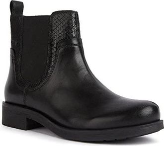 Geox Femme D Rawelle A Bottines, Black, 38 EU
