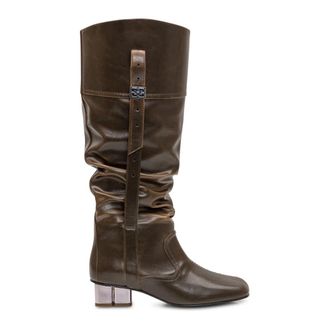 Ganni Slouchy Kniehohe Stiefel - - Shoes - Damen - Gr&uuml;n - 37 EU